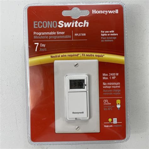 Honeywell Programmable Light Timer Switch Instruction