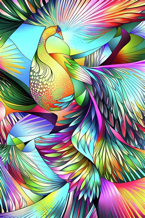 Abstract Peacock Digital Art By Grace Iradian Fine Art America