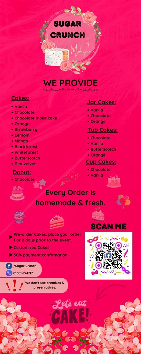 X Banner Design For Mahajamin Hasans Cake Shop Sugar Crunch Md