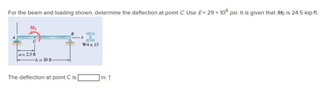 Solved For The Beam And Loading Shown Determine The