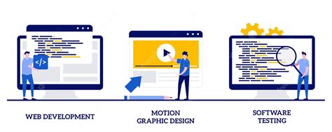 Premium Vector Web Development Motion Graphic Design Software Testing Concept With Tiny People