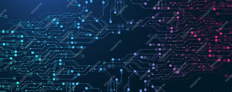 Premium Vector Modern Technology Circuit Board Texture Background Design Waves Flow Quantum