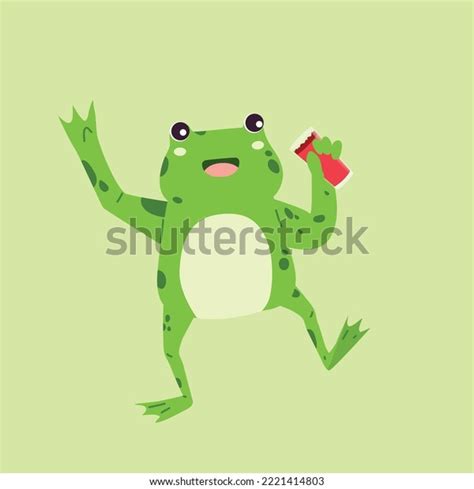 Cute Frog Drinking Beer Cartoon Vector Stock Vector Royalty Free 2221414803 Shutterstock