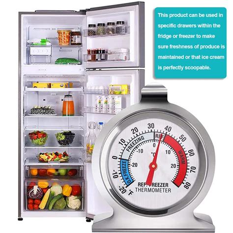 1 Pack Fridge Thermometer Large Dial With Red Indicator Suitable For