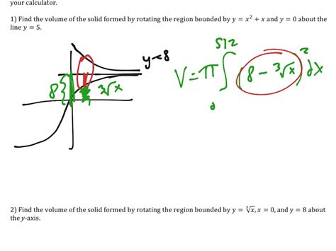 Volumes Of Solids Quiz Solutions Math Calculus Integrals Ap Calc Area And Volume Using