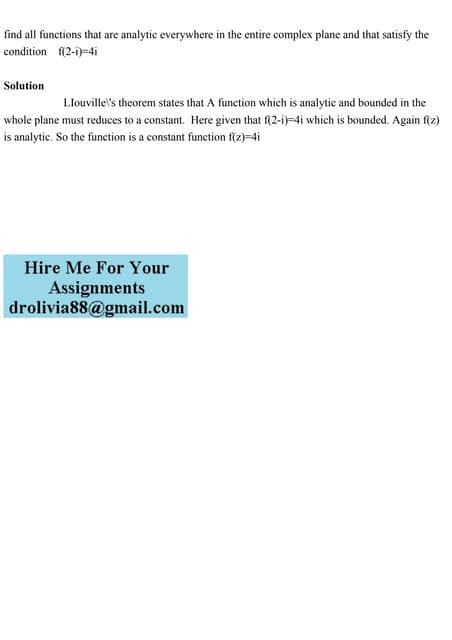 find all functions that are analytic everywhere in the entire comple pdf