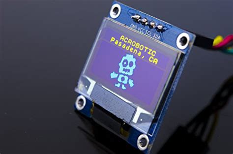 Acrobotic 096 Inches Yellow Blue I2c 128x64 Oled Lcd Display Module For Arduino Esp8266