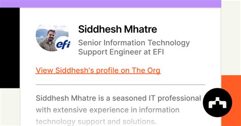 Siddhesh Mhatre Senior Information Technology Support Engineer At Efi
