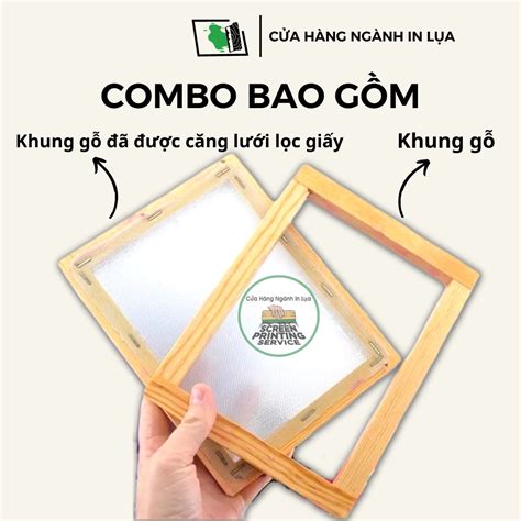 Combo 1 Khung Gỗ 1 Khung Lưới Làm Giấy Tái Chế Shopee Việt Nam