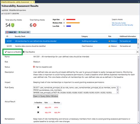 sql server の脆弱性評価 sql server microsoft learn