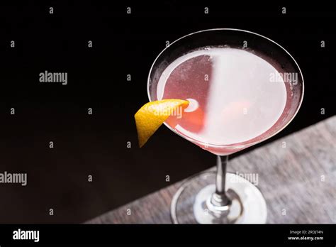 Pink Cosmopolitan Cocktail Classic Gin Triple Sec Liqueur Fresh Lemon
