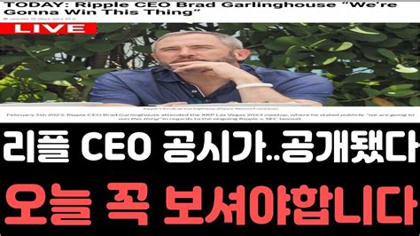 리플전망 리플ceo가 직접 Sec재판 소송에 대한 모든걸 공개하여 미국은 난리났다 오늘 영상은 꼭 보셔야합니다 리플전망