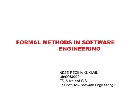 Introduction To Formal Methods Lecture Notes Ppt
