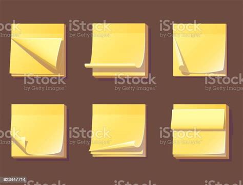 노란 사무실 스티커 메모리 노트 벡터 일러스트 레이 션 스티커 종이 접착제 정보 메모 빈 0명에 대한 스톡 벡터 아트 및 기타 이미지 0명 가지 식물 부위 공란
