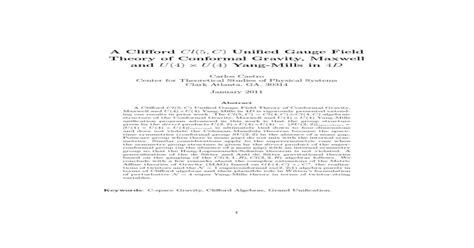 Pdf Clifford Cl 5 C Unified Field Theories Of Conformal Gravity Maxwell And U 4 X U 4