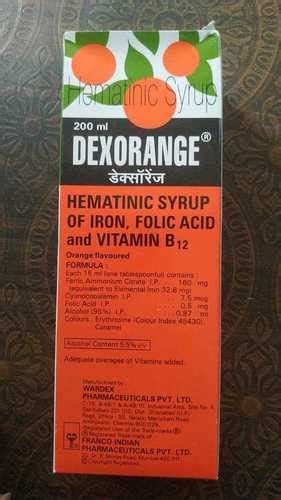 Hematinic Syrup Of Iron Folic Acid And Vitamin B12 200 Ml For