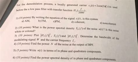 Solved Problem In An Analog Communication System Given Chegg Com