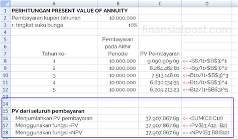Menghitung Present Value Dengan Excel Finansialpost