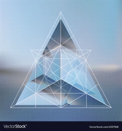 Abstract Isometric Pyramid With The Reflection Vector Image