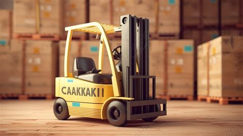 향상된 3d 렌더링 지게차 팔레트에 있는 정통 카자흐스탄 나무 상자 화물 운송 배경 물류 배송 배경 렌더링 배경 이미지