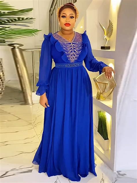 Badu Bg Африкански рокли за жени 2024 г Голям размер Елегантна вечерна дълга рокля Африка