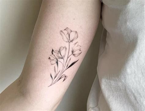 Sweet Pea Flower Tattoo