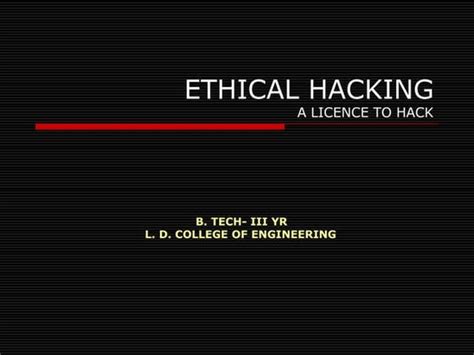 Introduction To Ethical Hacking Pptx