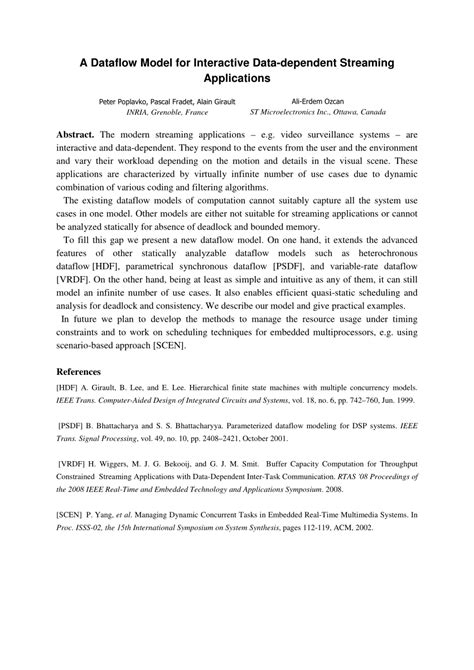 Pdf A Dataflow Model For Interactive Data Dependent Streaming