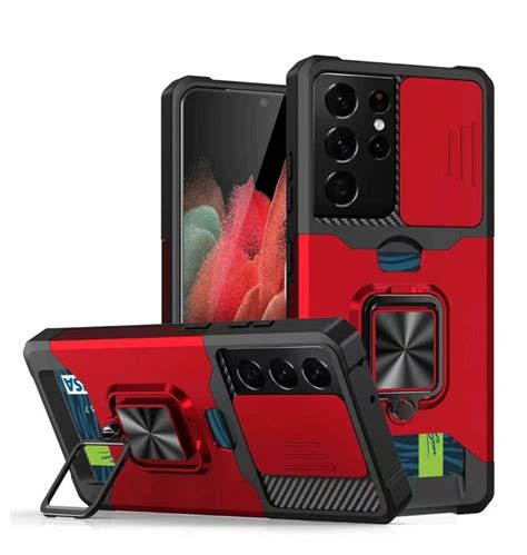 데켄스 갤럭시 S24 케이스 슬라이드 캠커버 마그네틱 카드수납 핑거링 하드 카드포켓 아머 케이스 M912 티몬