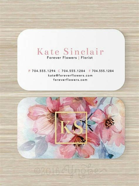 Floral Business Cards With Elegant Design