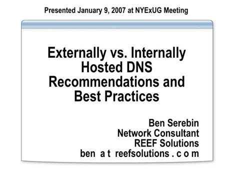Ppt Externally Vs Internally Hosted Dns Recommendations And Best