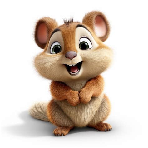 Premium Photo Cartoon Chipmun The Chipmun Is Sitting Down And Smiling Generative Ai