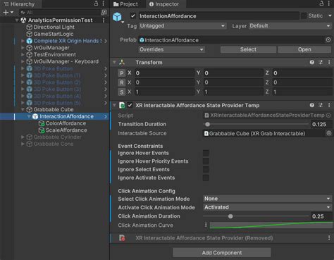 how do i scale an interactable object when grabbed unity engine
