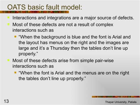 Orthogonal Array Testing