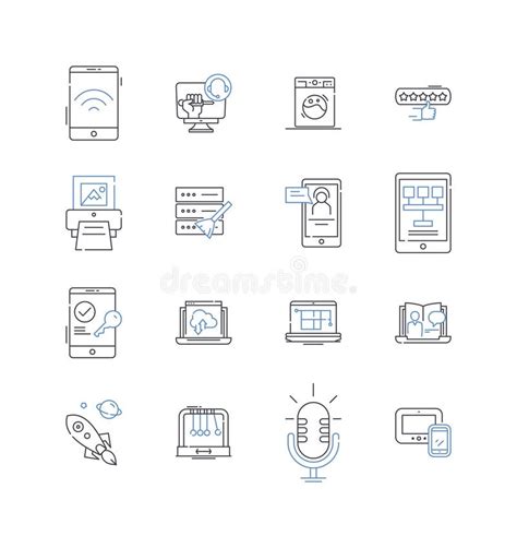 Gadgets And Contraptions Line Icons Collection Innovation Technology Futuristic Robotics