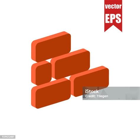벽돌 모양 등각 투영 아이콘입니다 벡터 일러스트입니다 상징에 대한 스톡 벡터 아트 및 기타 이미지 상징 재건 3차원 형태 Istock