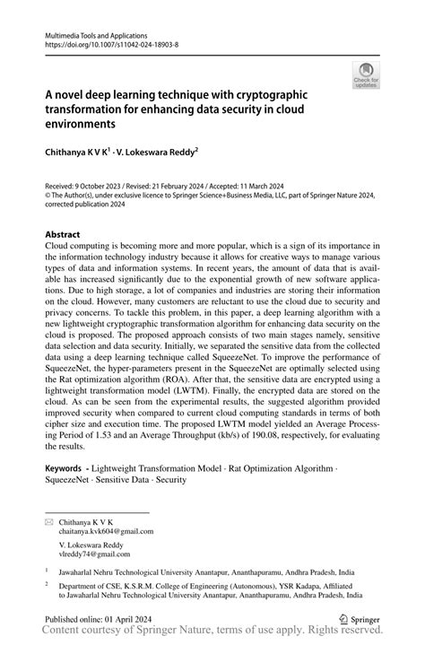 A Novel Deep Learning Technique With Cryptographic Transformation For Enhancing Data Security In