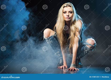 Seductive Pin Up Woman Girl Dancing On Table Royalty Free Stock