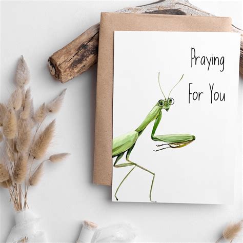 Printable Praying Mantis Digital Card Praying For You Praying Mantis