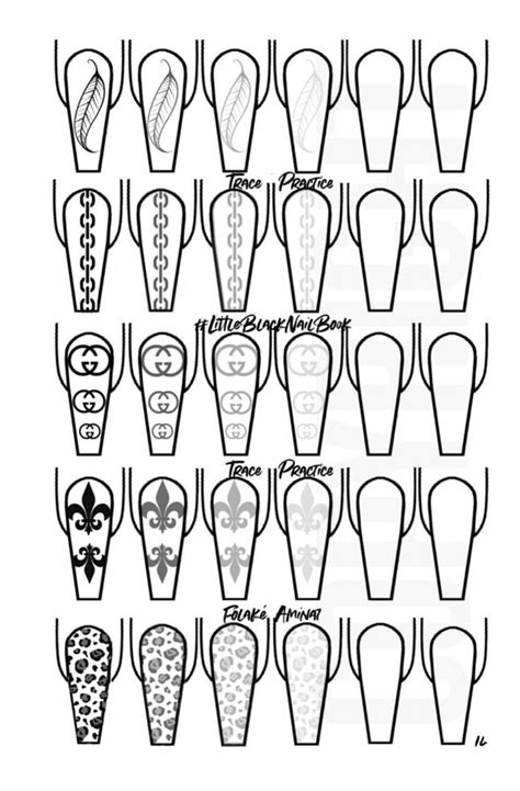 Pin By Rossy Araiza On Arte De Uñas Printable Nail Art Practice Sheet Line Nail Art