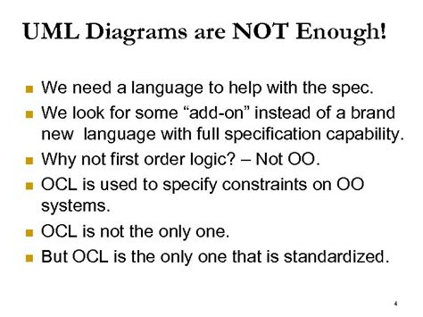 Ocl The Object Constraint Language In Uml