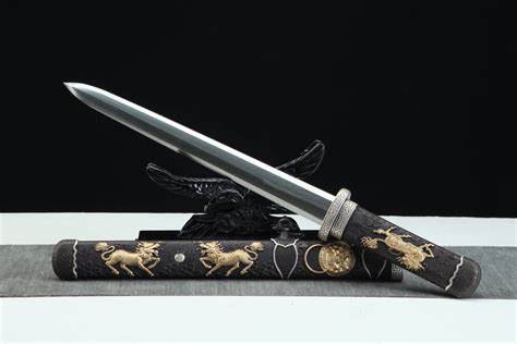 12寸古法鎏金银铜鞘麒麟唐剑 龙泉刀剑网 传统宝剑 手工菜刀 武士刀 清剑 唐剑 厂家官网