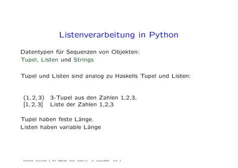 Listenverarbeitung In Python