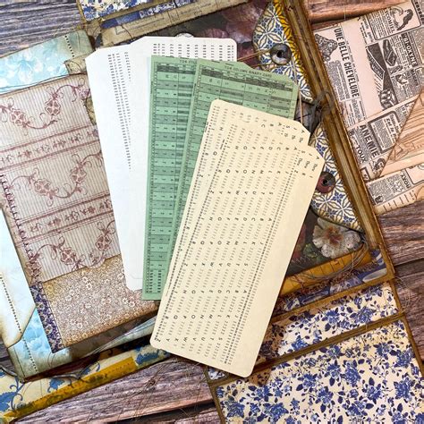 Vintage Computer Cards Mainframe Punch Cards 6 Cards 2 Of Each Color Vintage Ephemera