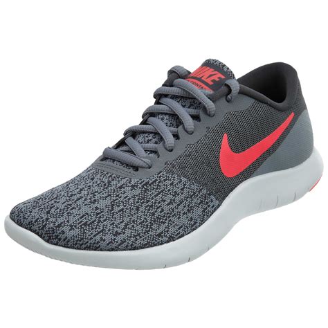 Nike Womens Nike Flex Contact Running Shoe Cool Grey Solar Red Anthracite Us Womens