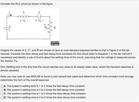 Solved Consider The RLC Circuit As Shown In The Figure