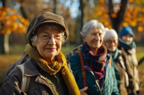 A Group Of Older Women Are Smiling And Posing For A Photo Premium Ai