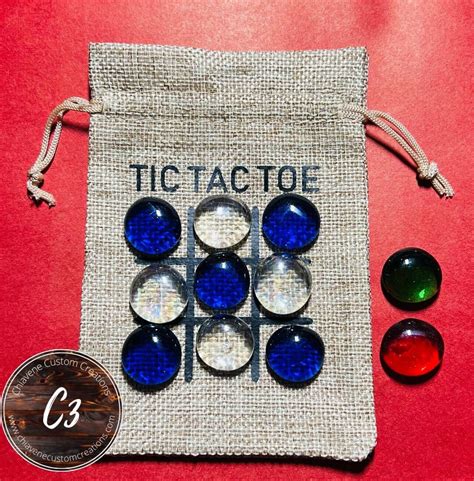 Personalized Tic Tac Toe Travel Game Burlap Bag With Drawstring Games