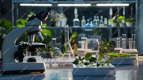 Premium Photo A Biology Laboratory Setting With Microscopes Petri