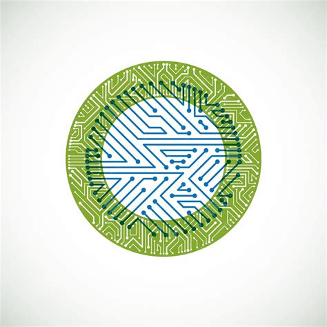 Premium Vector Round Circuit Board With Electronic Components Of Technology Device Computer